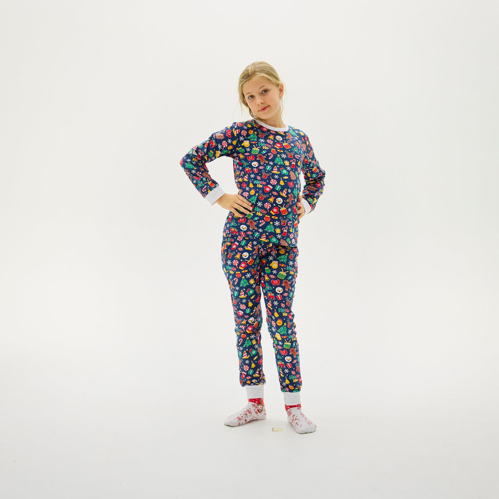 Julede Crazy Pyjamas til Børn | Blå julemagi | Jule-Sweaters – Uglyxmas